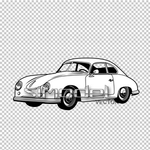 German Car 1950 , Svg,eps,ai,dxf,png,jpg Car Vector - Etsy