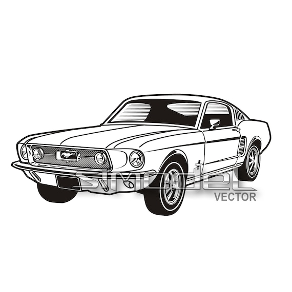 Mustang Car Outline