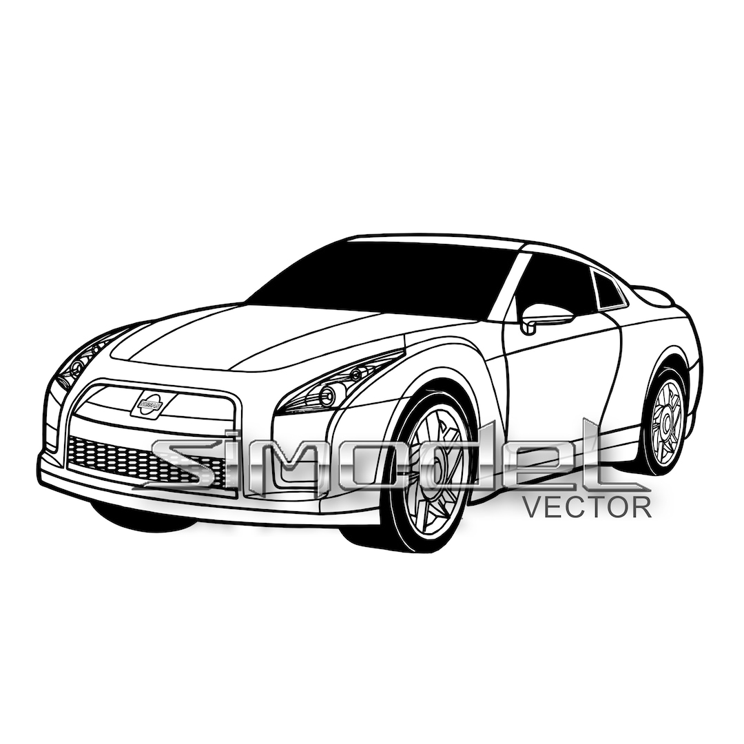 Nissan GTR Car Vector Svgaiepspngjpg - Etsy