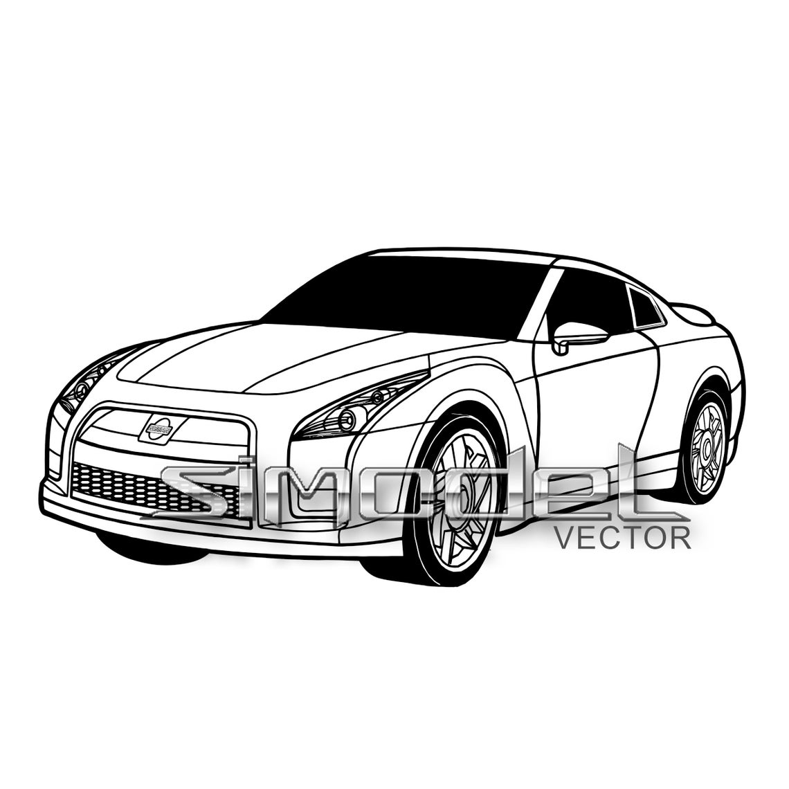 Nissan GTR Car Vector Svgaiepspngjpg - Etsy