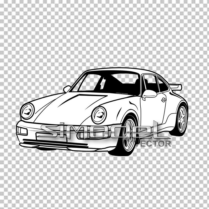 Porsche 911 Vector Svgepsaidxfpngjpg Car | Etsy
