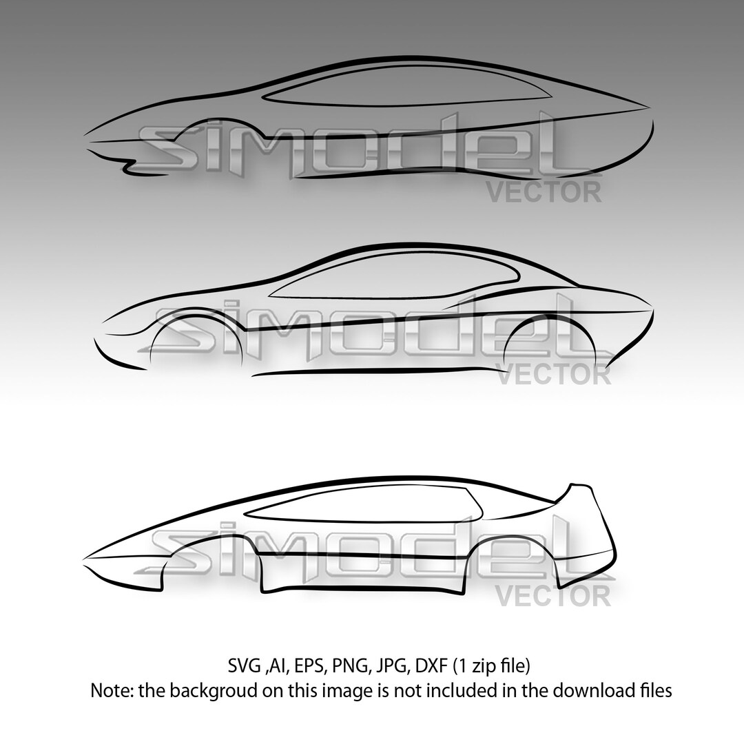 3 Car Design Line Art, Svg,ai,eps,dxf,png,jpg - Etsy