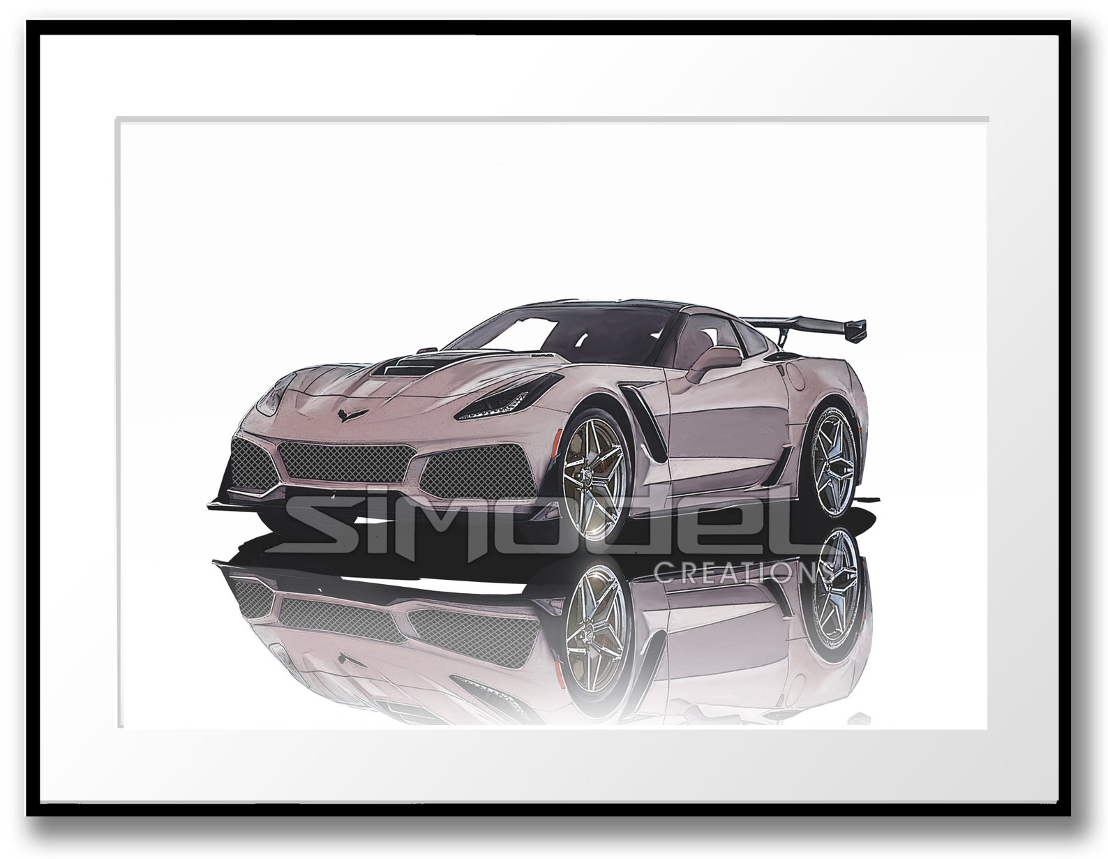 Chevrolet Corvette car wall art decor printable posterman | Etsy