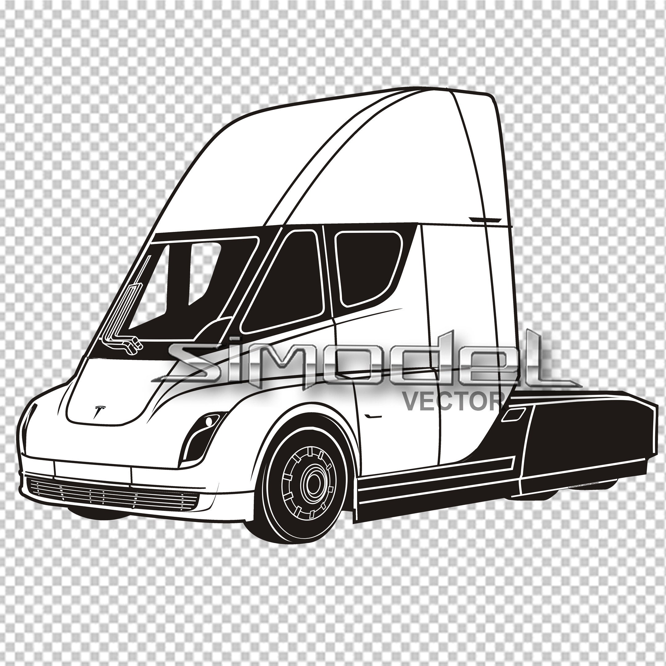 Semirremolque Tesla svg ai eps pdf png jpg dxf - Etsy México