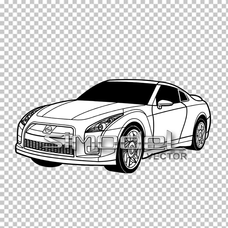 Nissan GTR Car Vector Svgaiepspngjpg - Etsy