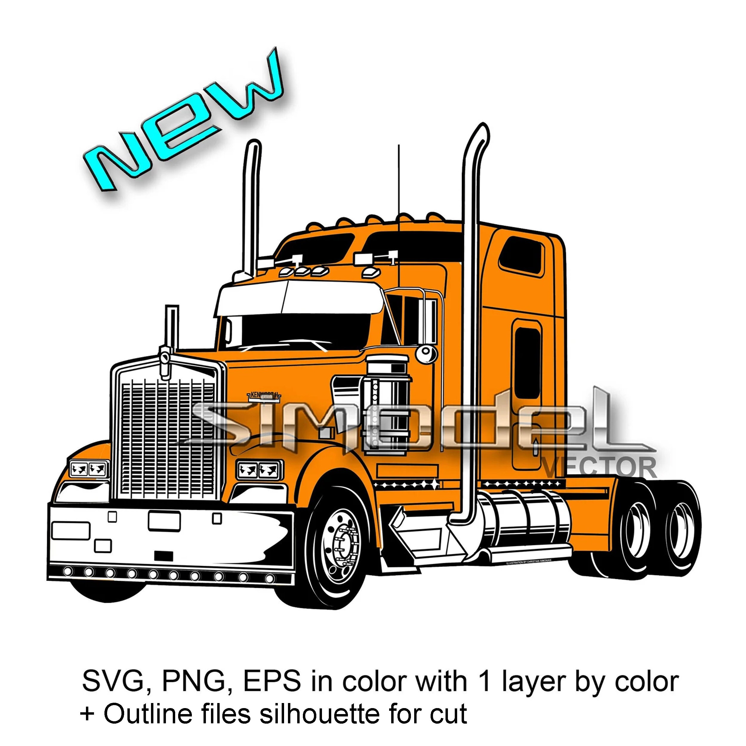 Semi Truck Vector