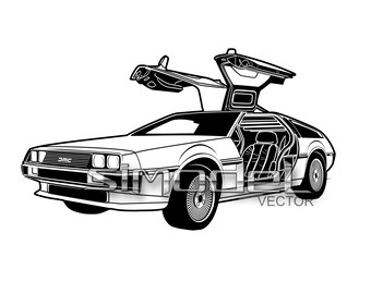 Delorean Svg | Etsy