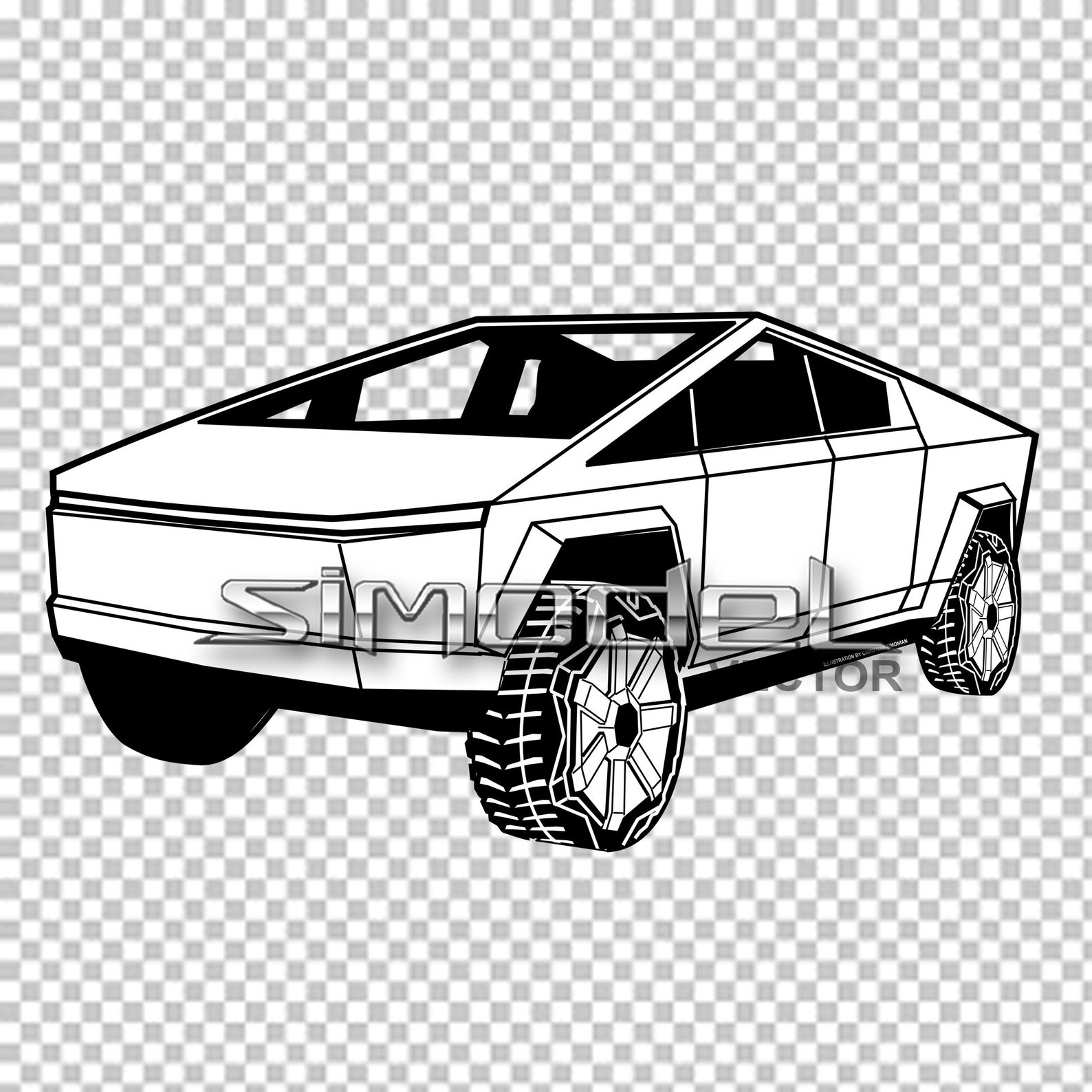 Tesla Cybertruck vector de coche ai svg eps pdf png jpg - Etsy España