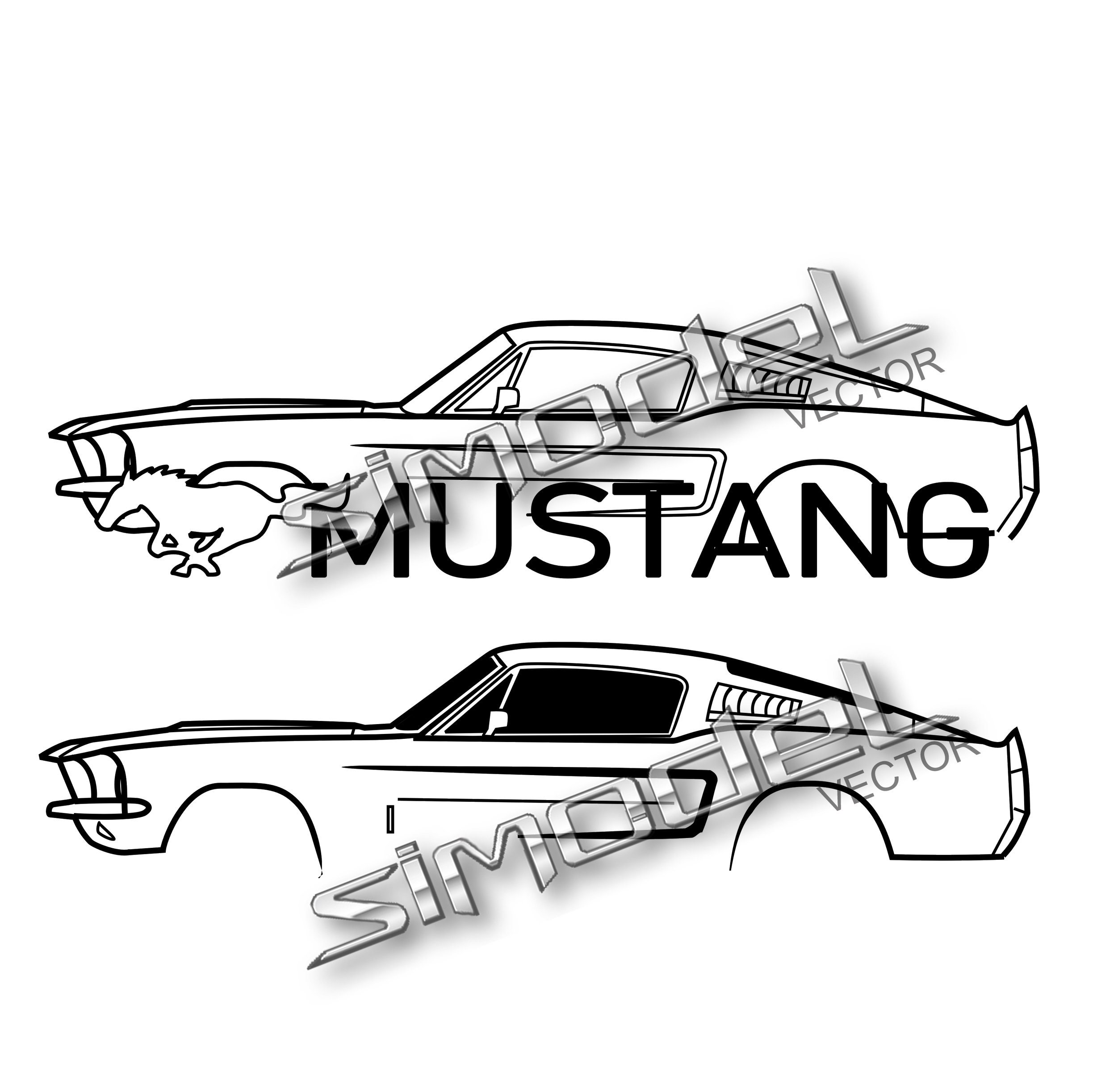 Mustang Side Drawing