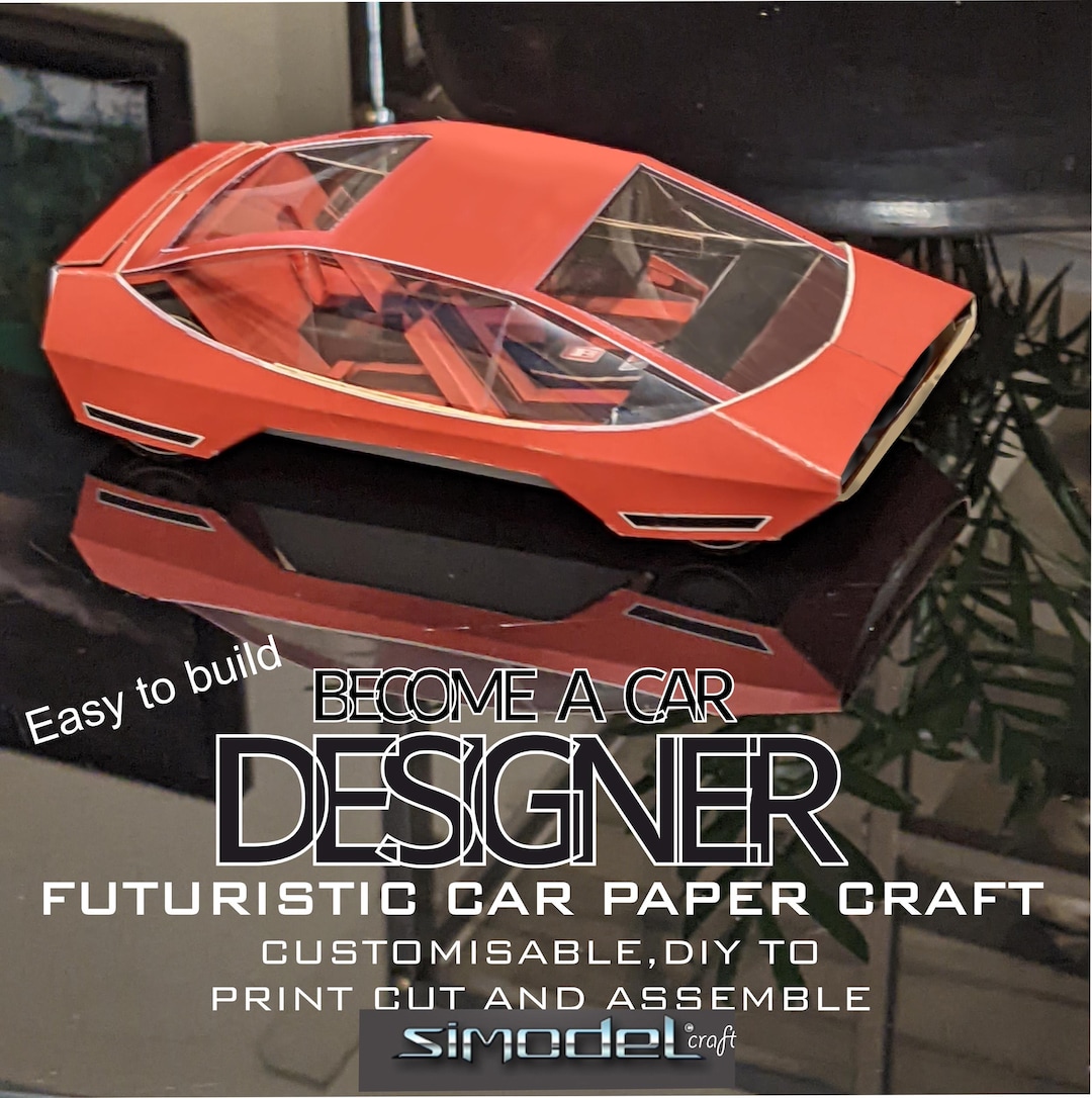 Paper Craft Car Svg, Pdf, Jpg. Diy Futuristic Papercraft - Etsy