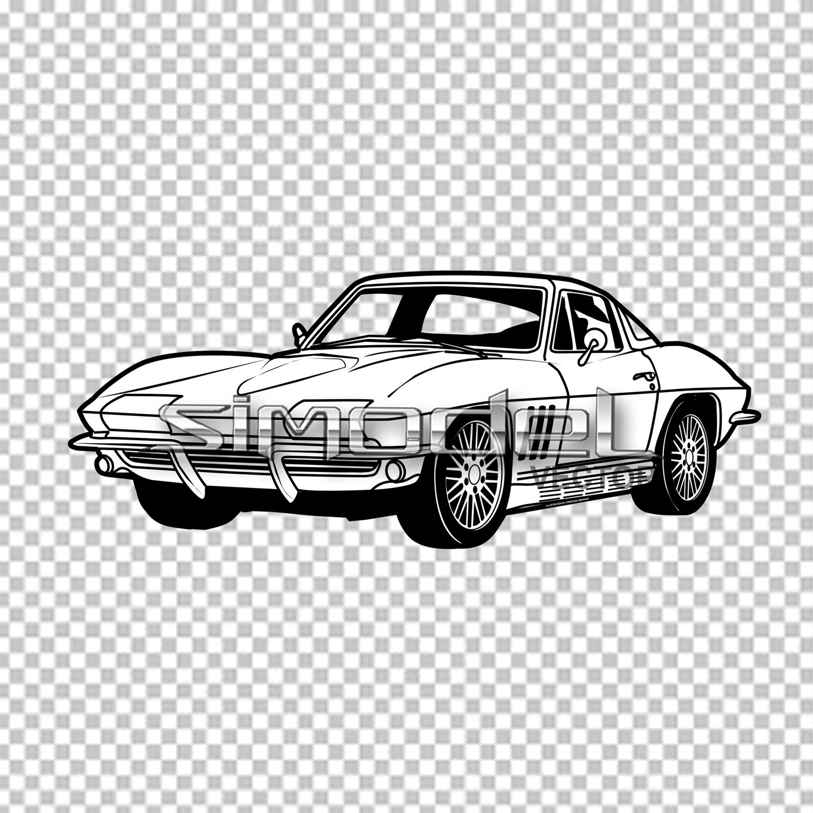Chevrolet Corvette 1963 Svgaiepsdxf Pngdxf Svg and Jpg - Etsy