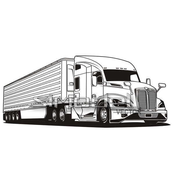 Semi Truck Kenworth T680 Svg - Etsy