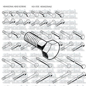 Hexagonal Head Screws Bolt, Vector, Fasteners, Svg,eps,ai,dxf, Png ...