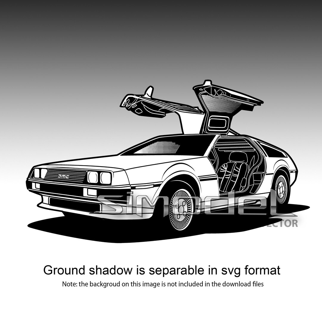 Delorean Vector Svg, Eps, Ai, Dxf, Png, Jpg - Etsy