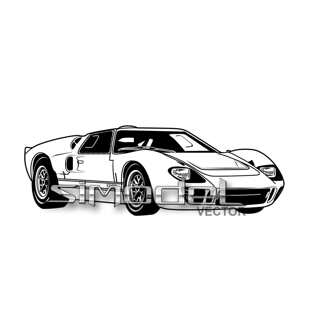 Ford GT40, Svg,eps,ai,dxf, Png, Car Vector Cut - Etsy Canada