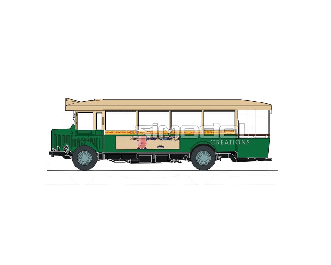 Parisian French Bus, Autobus, Quality Illustration Transportation Wall ...