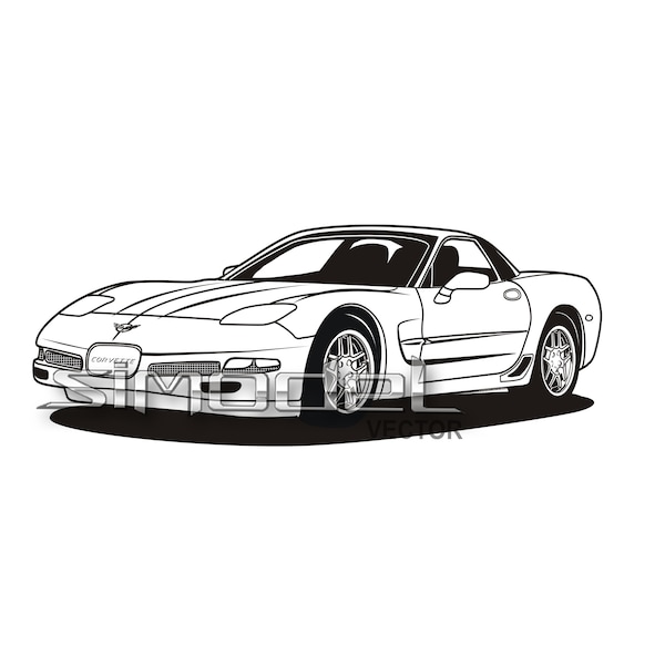 Corvette Silhouette - Etsy