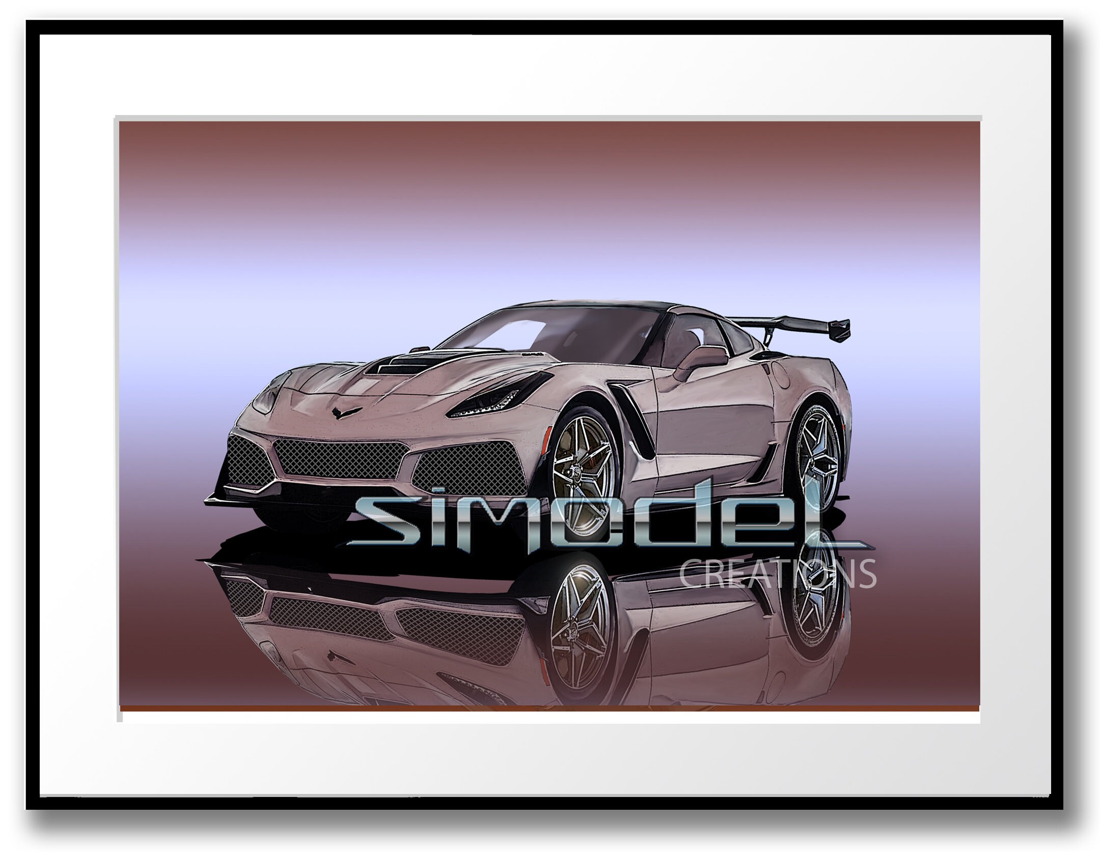Chevrolet Corvette car wall art decor printable posterman | Etsy