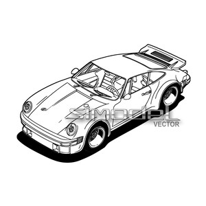 German Sport Car 1978 Svg,eps,ai,dxf,png,jpg Car Vector - Etsy