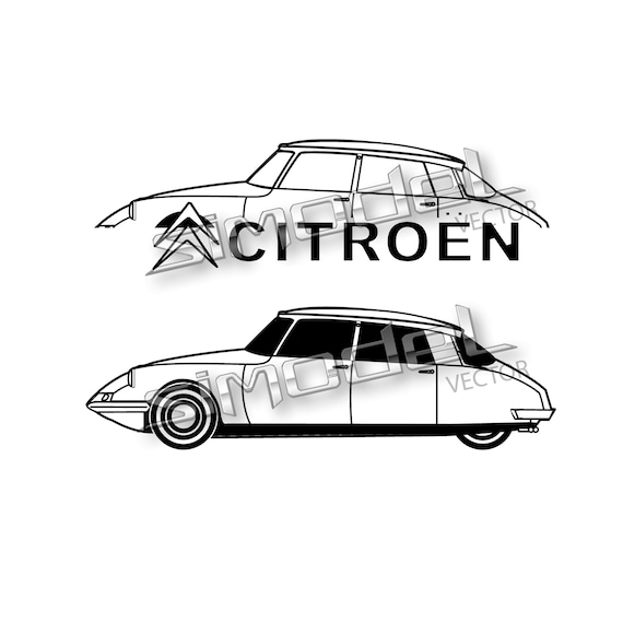 Citroen DS 19 Profil Side Car Silhouette Vector | Etsy