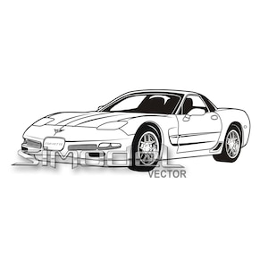 Chevrolet Corvette C5 1997 Svg, Ai, Eps, Dxf, Png, Dxf, Pdf Svg, Png ...