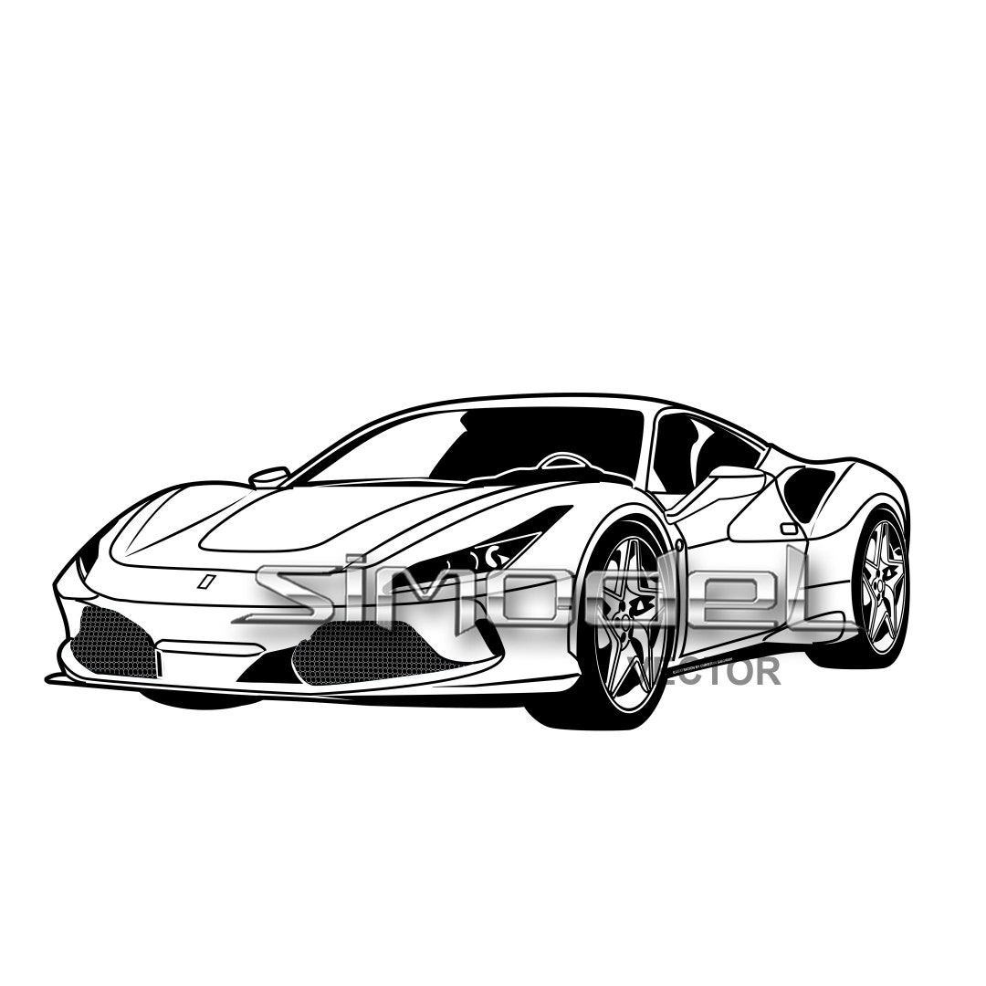 Ferrari F8 Tributo Svg,eps,dxf, Png,dxf Car Vector - Etsy
