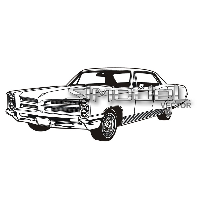 Pontiac Bonneville 1968 Svgaiepspdfdxfpngjpg Car Vector - Etsy