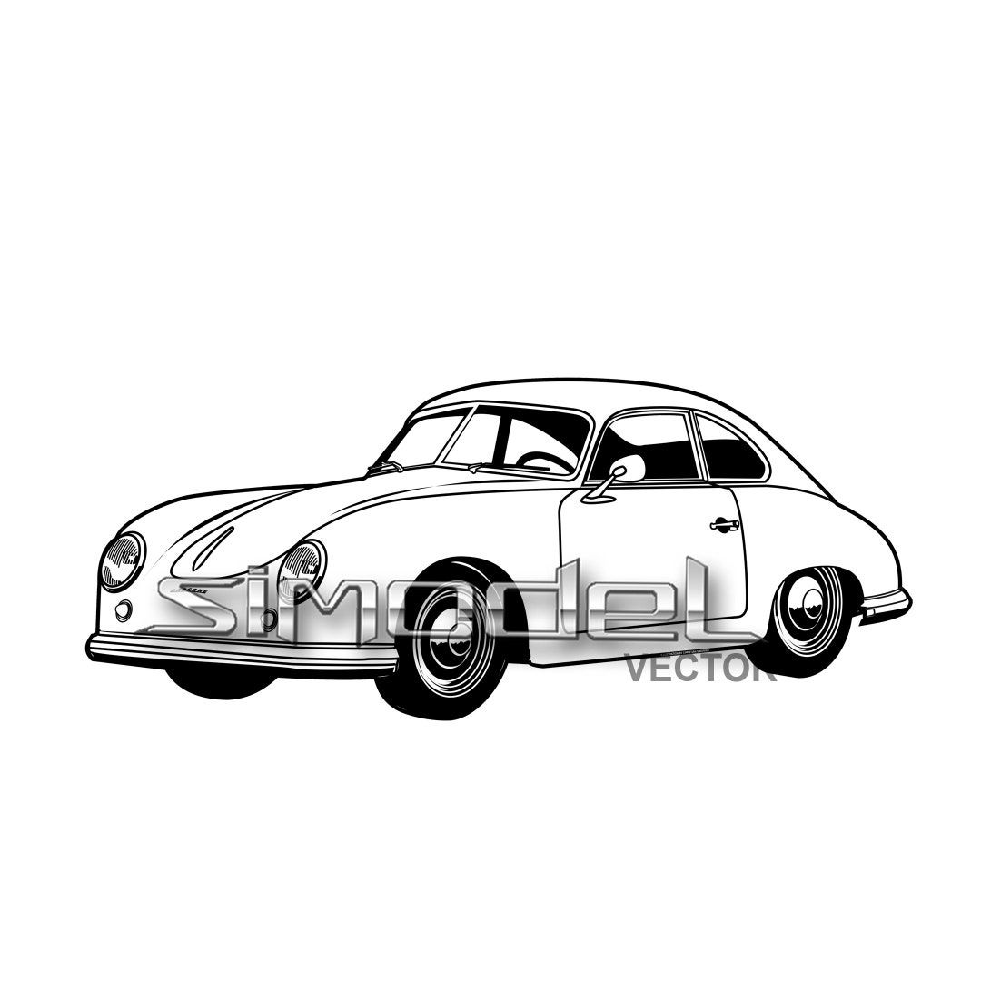 German Car 1950 , Svg,eps,ai,dxf,png,jpg Car Vector - Etsy