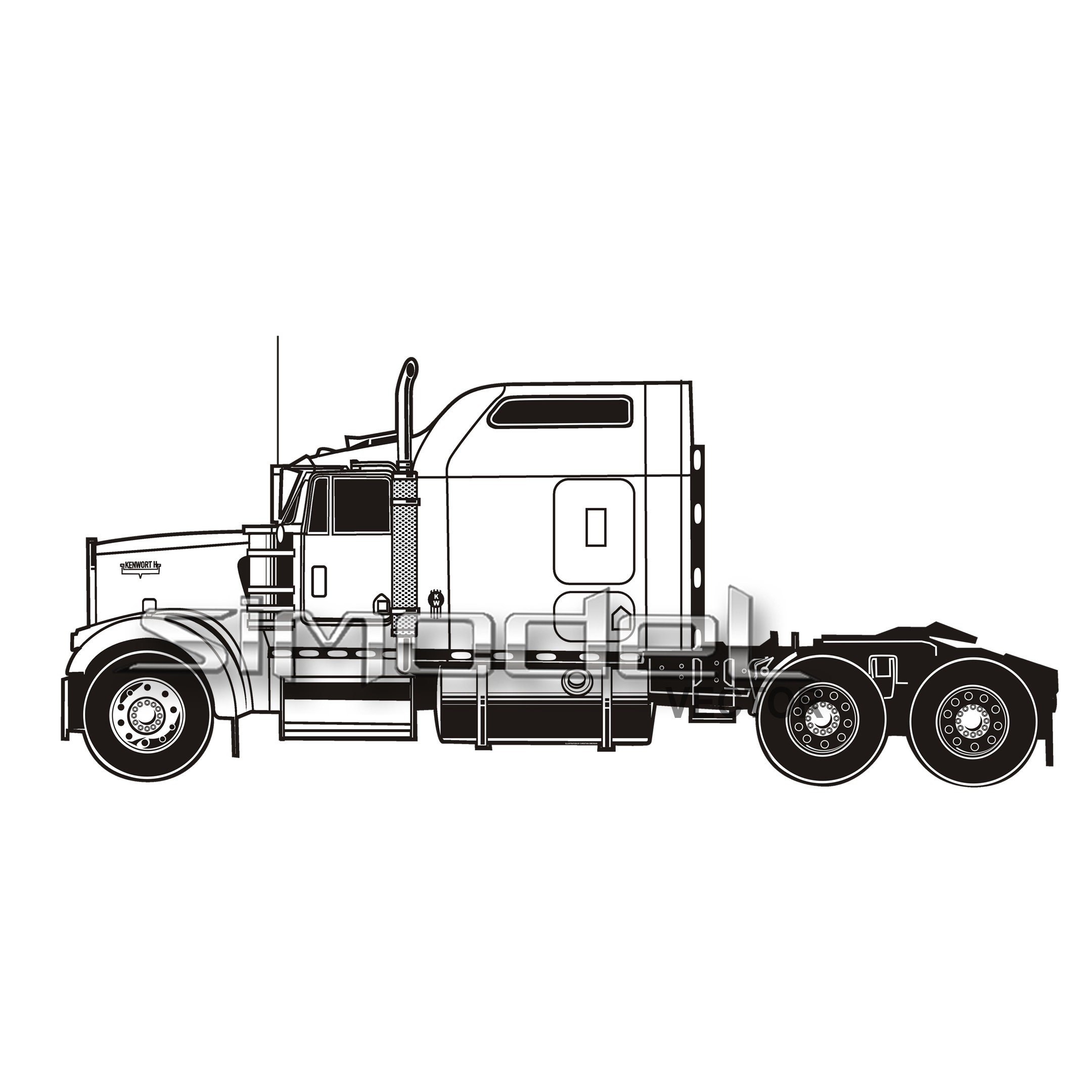 Kenworth Side View Svg Eps Png Jpg Dxf Ai Outline Files - Etsy Australia