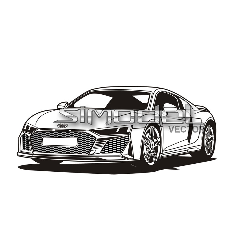 Audi R8 svg eps ai pdf png jpg dxf svg et png avec - Etsy France