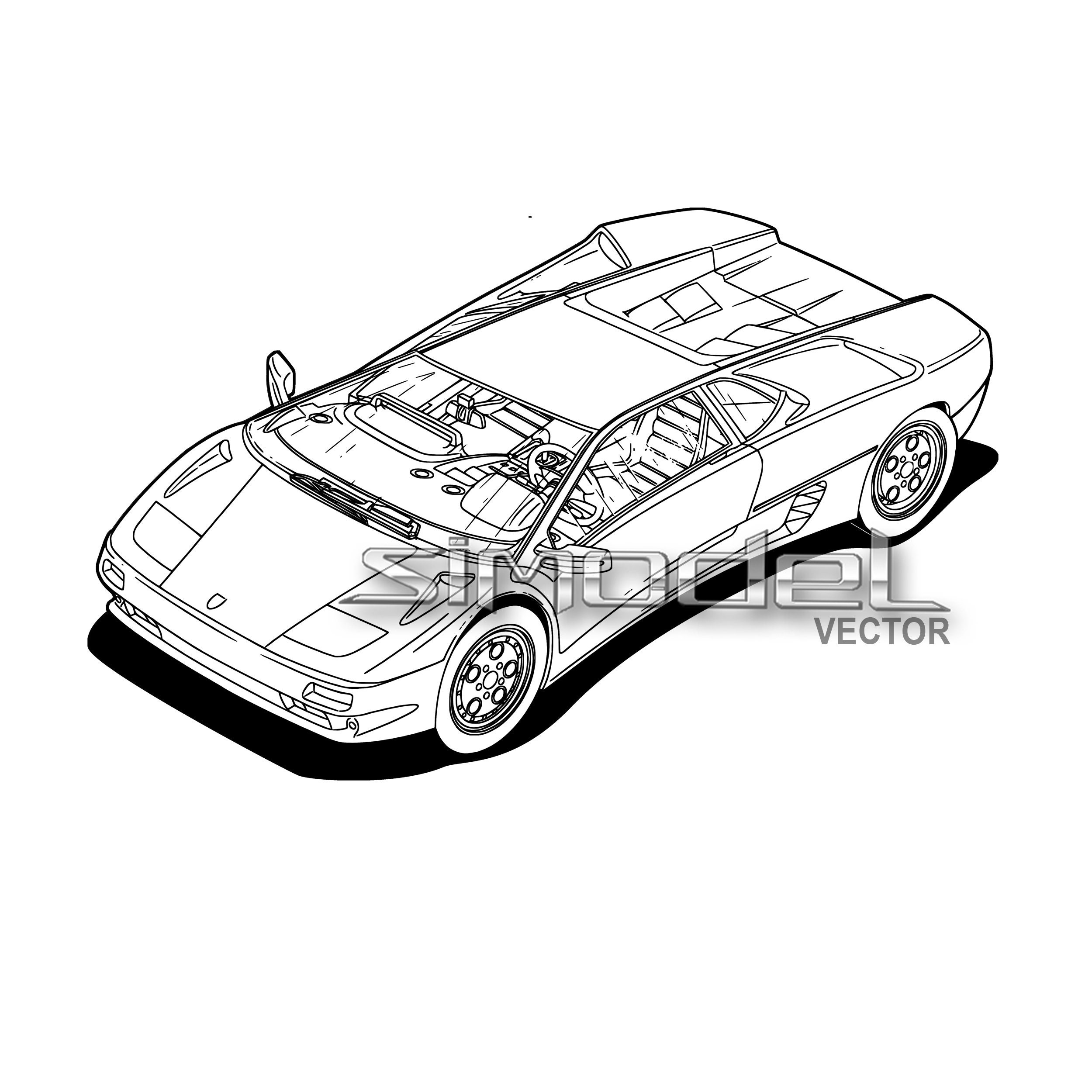 Lamborghini Diablo Drawing
