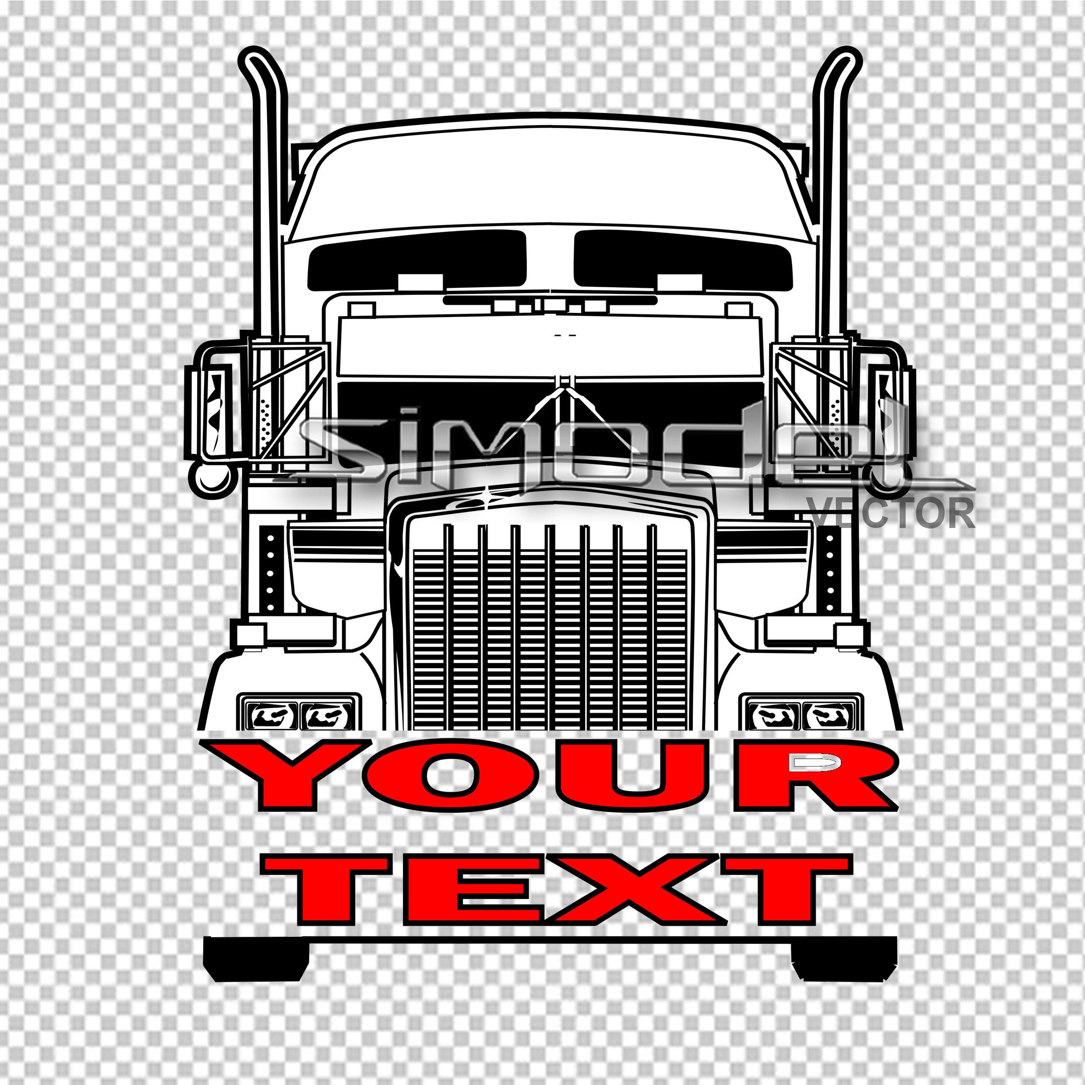 Semi Truck Svg - Etsy