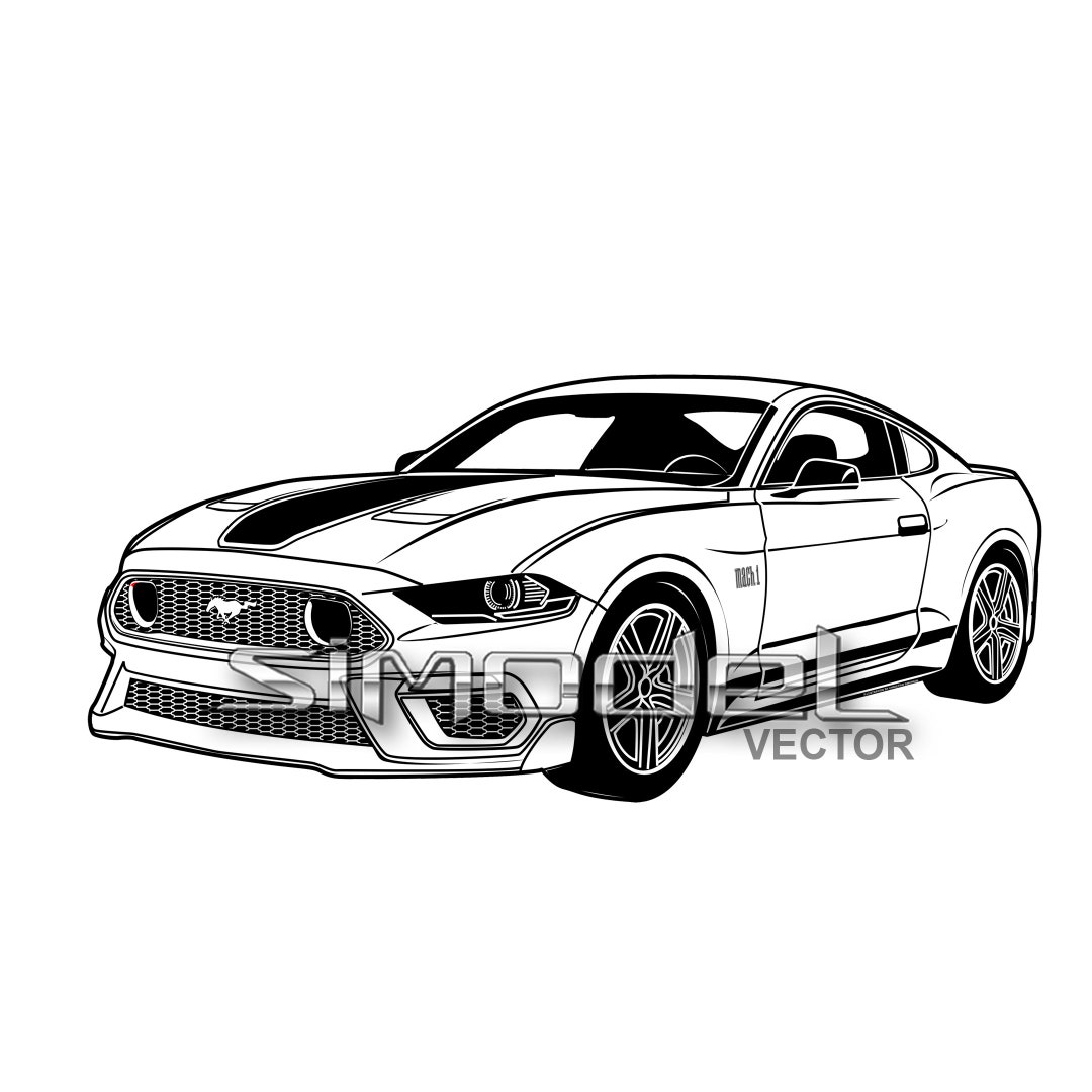 Ford Mustang Mach 1 2022 Svg Eps Png Car Vector - Etsy Australia
