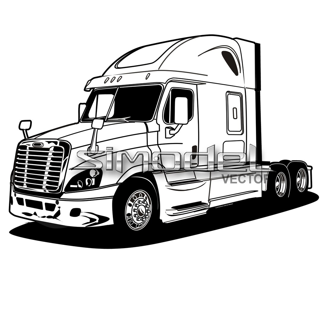 Cascadia Freightliner Svg aiepspdf Png Jpgdxf Vector - Etsy UK
