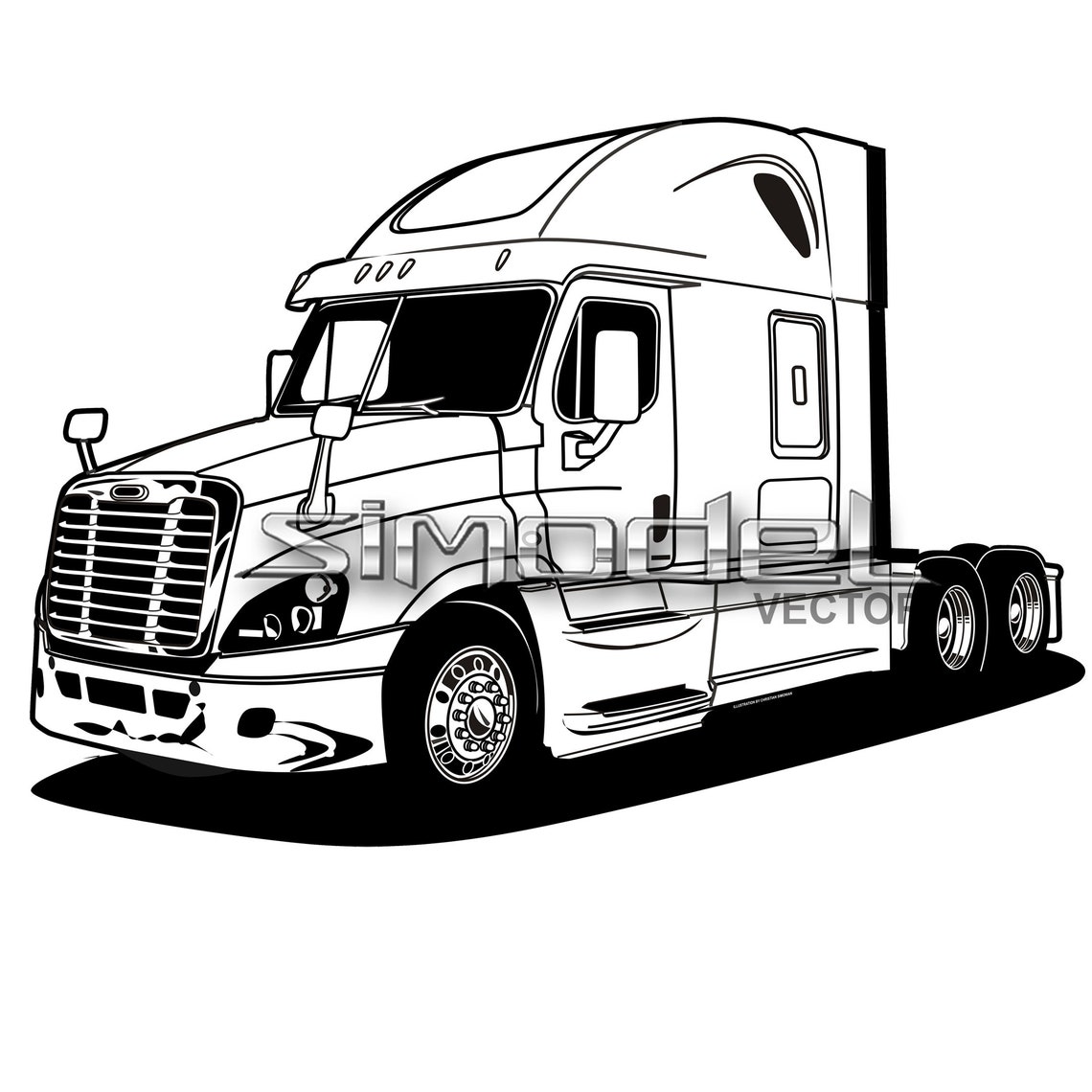 Cascadia Freightliner Svg aiepspdf Png Jpgdxf Vector - Etsy