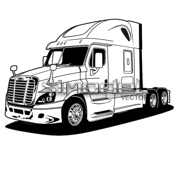 Freightliner Sleeper Cab Dimensions Sketch Coloring Page