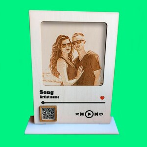 Picture Music Plaque. Personalized Wood Photo Frame - Custom Engraved ...