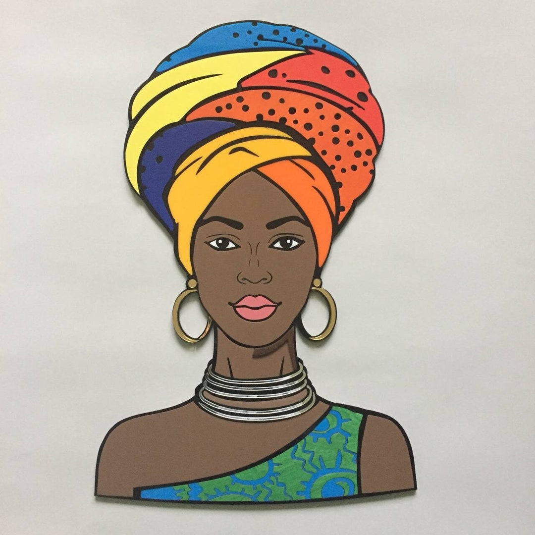 African American 3D Wall Art. Woman Face Figure Abstract Pop Office ...