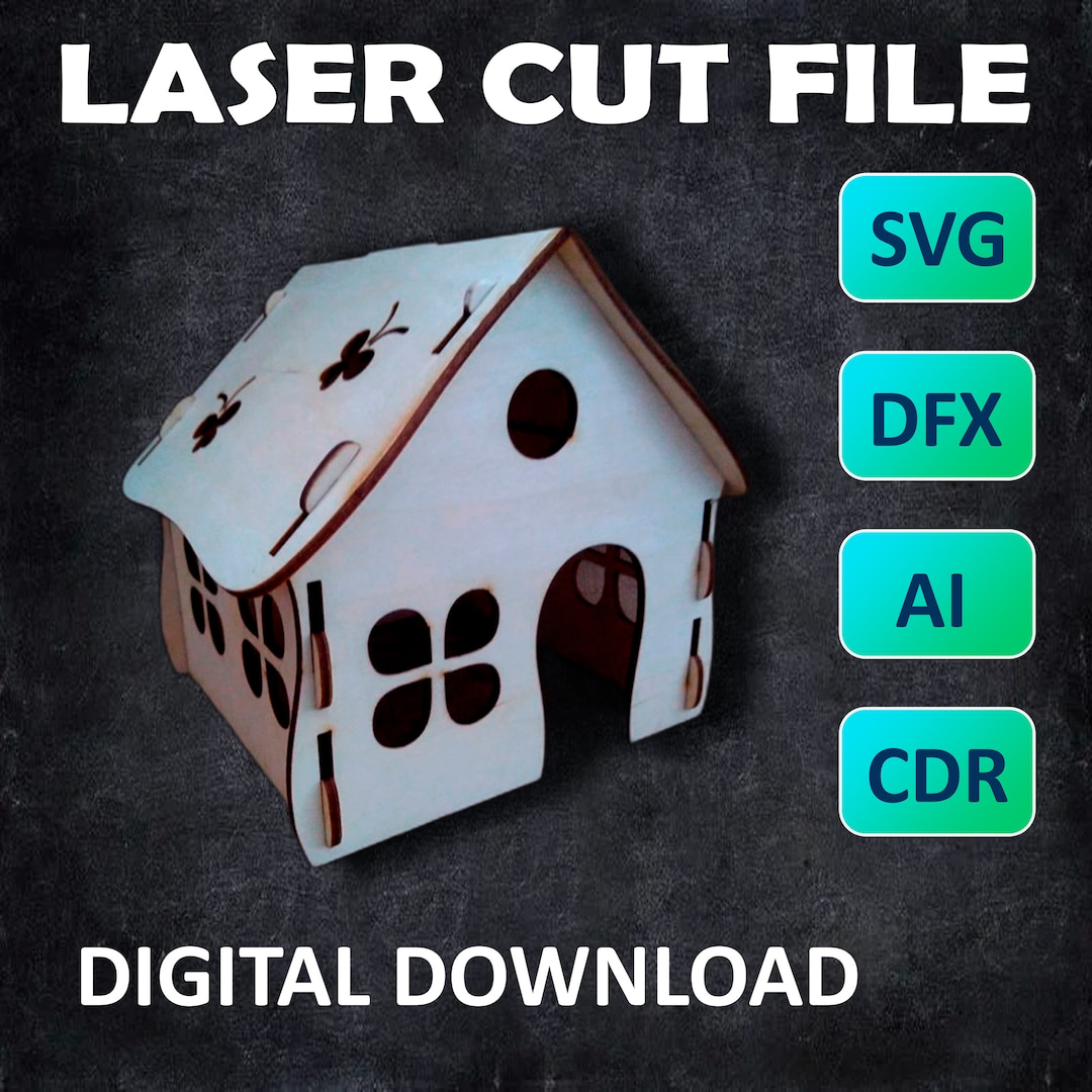 Cat Home Layout for Laser Cutting of a House for a Cat. Cat Window ...