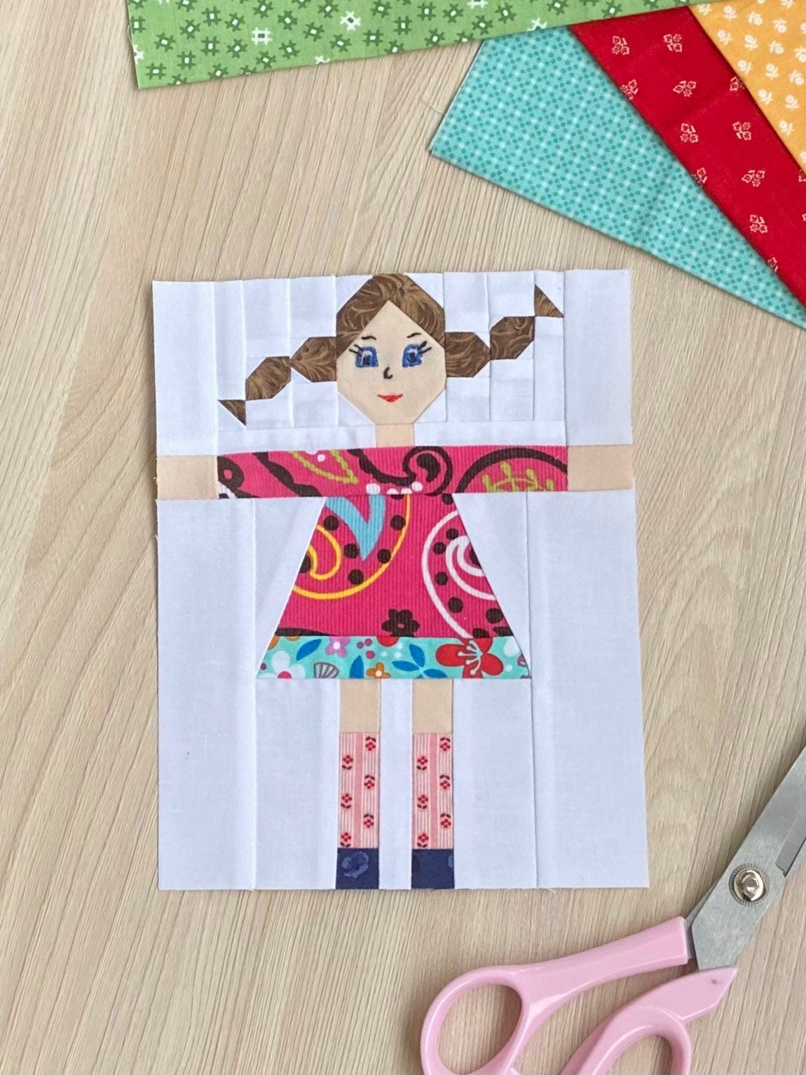 Quilt Pattern / Girl Pattern Block / PDF Quilt Pattern/ Pigtal Girl ...