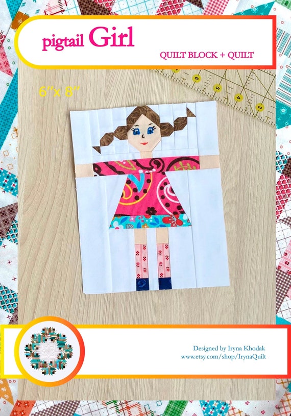 Quilt Pattern / Girl Pattern Block / PDF Quilt Pattern/ Pigtal - Etsy