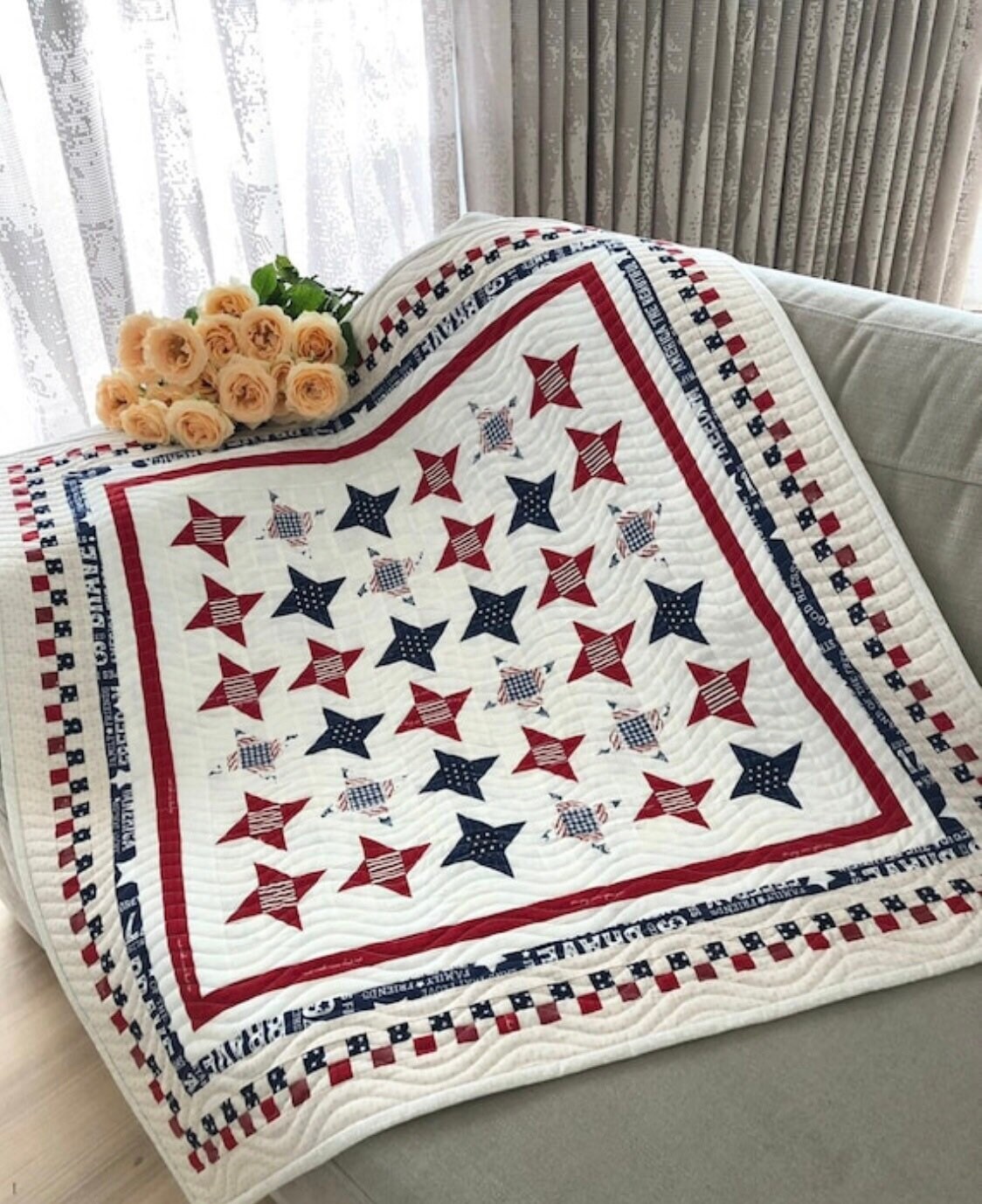 Patriotic Quilt // Veteran Quilt / 4th of July Decor / - Etsy