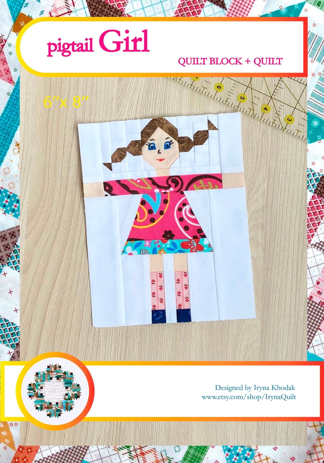 Quilt Pattern / Girl Pattern Block / PDF Quilt Pattern/ Pigtal Girl ...