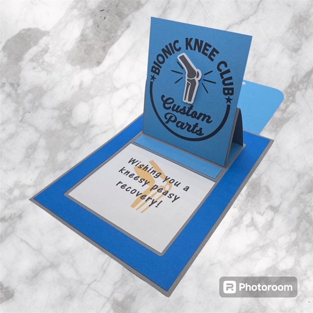 Get Well Card for Knee Replacement Handmade Slide Window Style Blue - Etsy