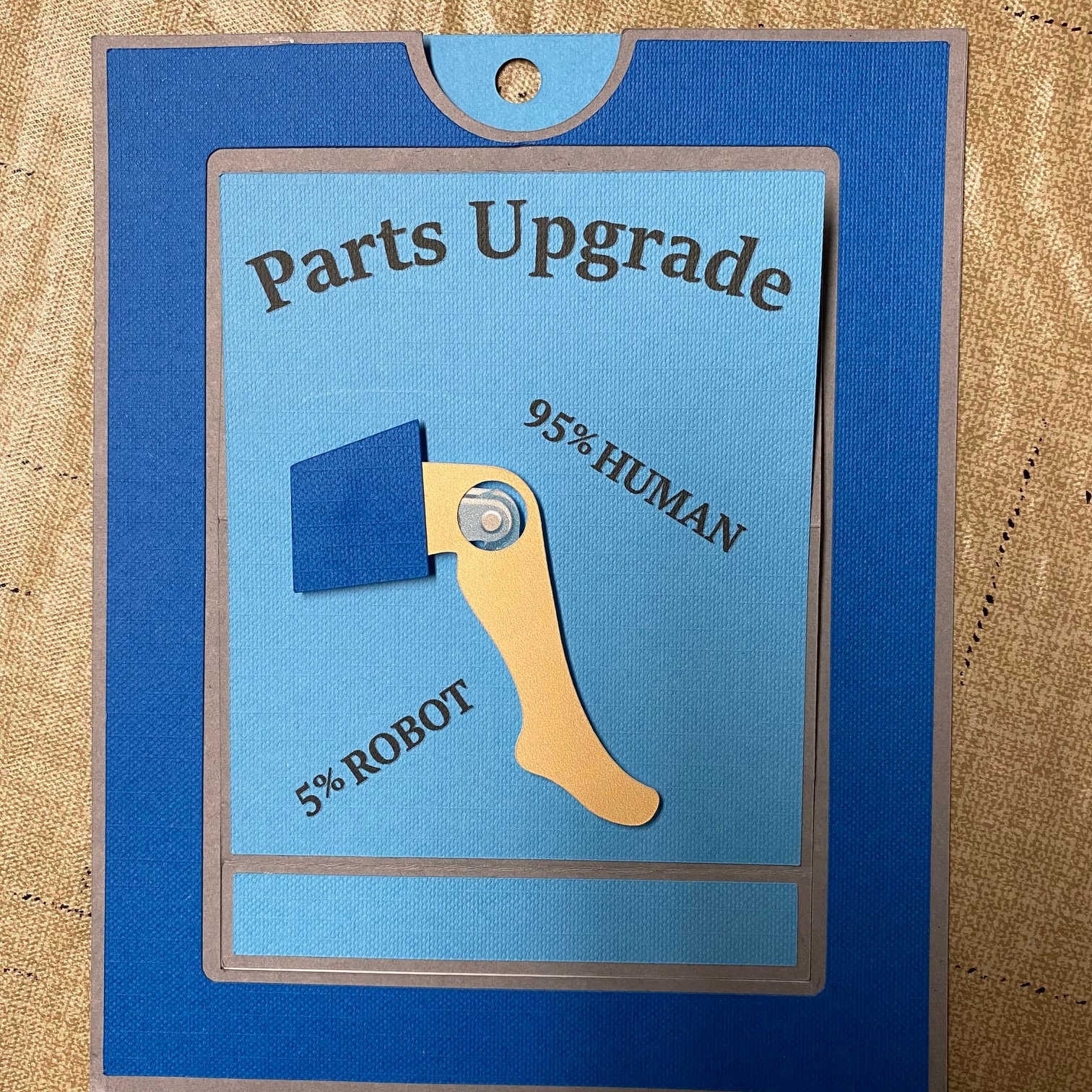 Get Well Card for Knee Replacement - Handmade Slide Window Style - Blue ...