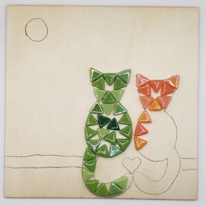 Handcrafted Cat Mosaic DIY Craft Kit, Moonlight Meow, Multiple Cat ...