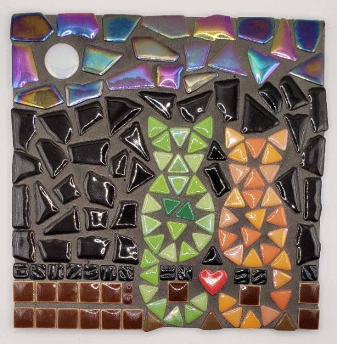 Handcrafted Cat Mosaic DIY Craft Kit, Moonlight Meow, Multiple Cat ...