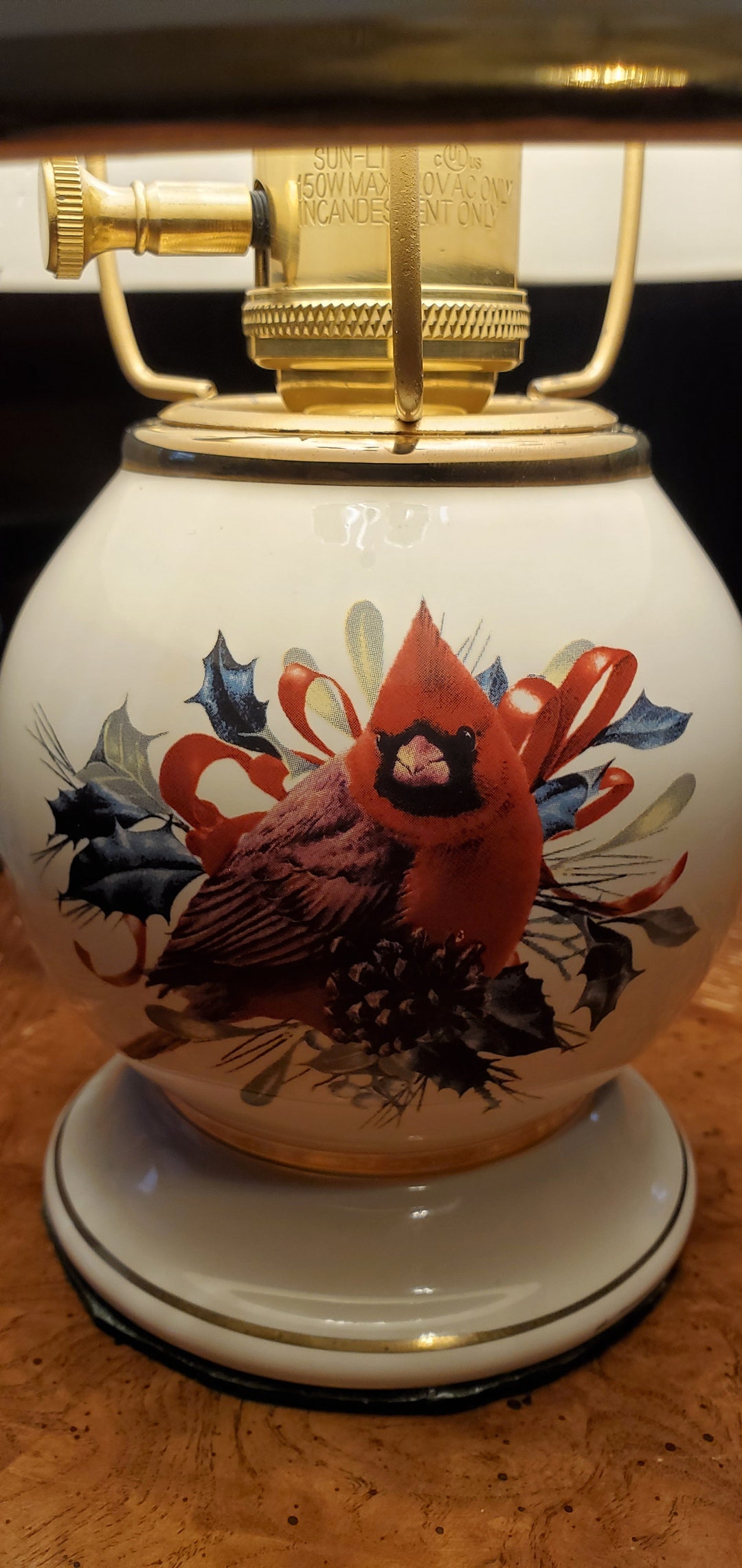 Lennox Ceramic Christmas Greeting Lamp christmas Cardinal and - Etsy