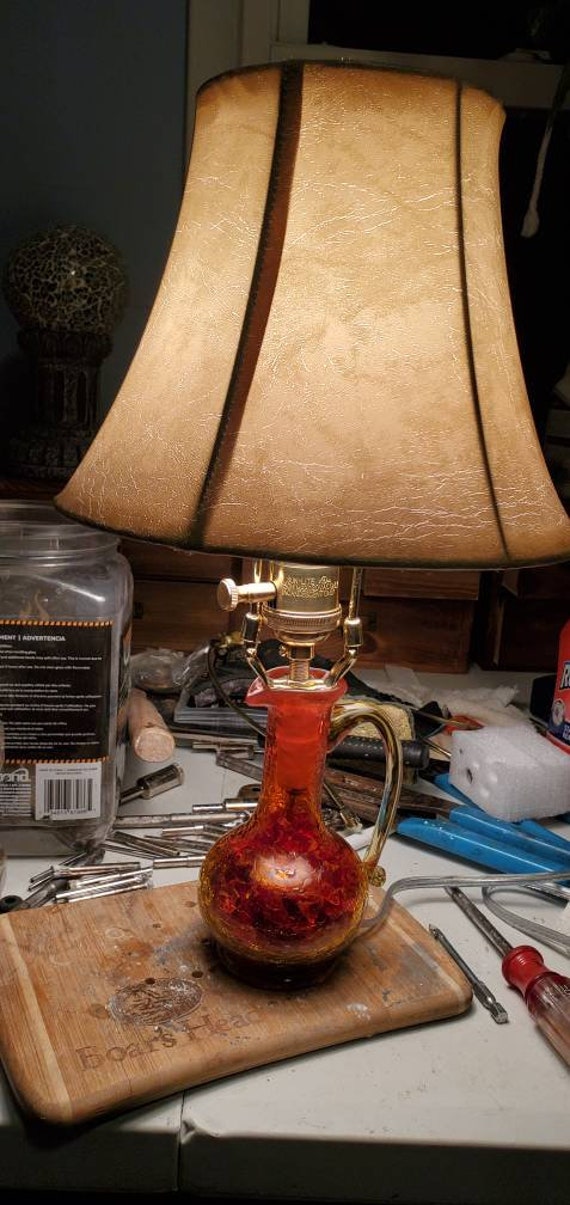 Orange Carnival Glass With Red Lava Glass and Matching - Etsy