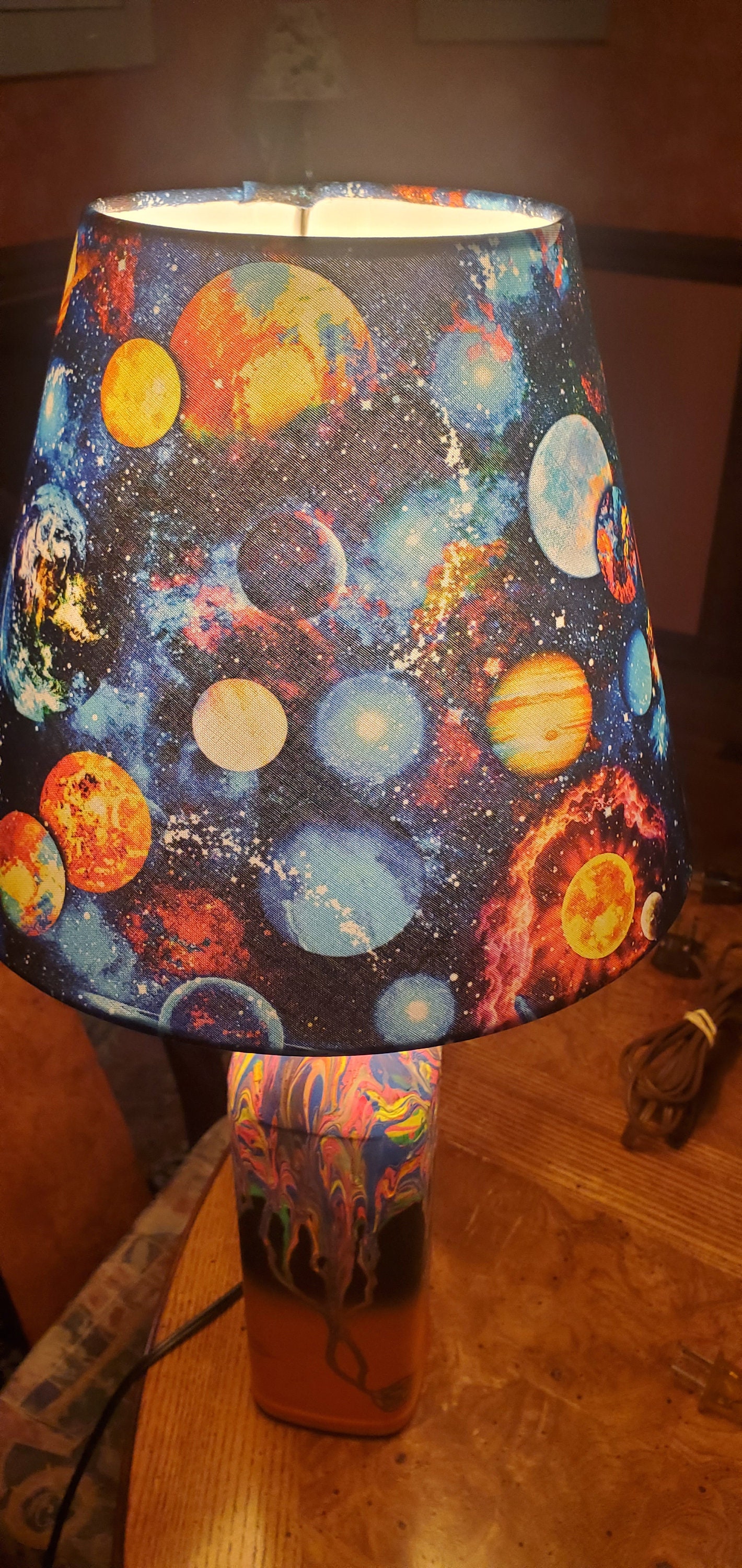 Hand Painted Painted Psychedelic Tree Lamp Rising up Feeding the ...